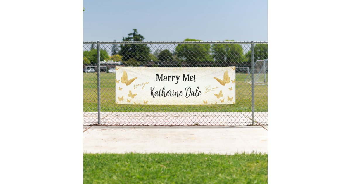 "Marry Me" Marriage Proposal Banner Lona | Zazzle