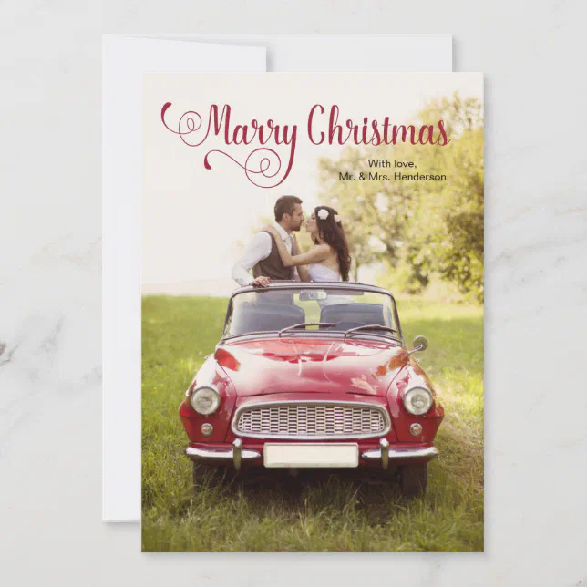 Marry Newlywed Christmas Card | Zazzle