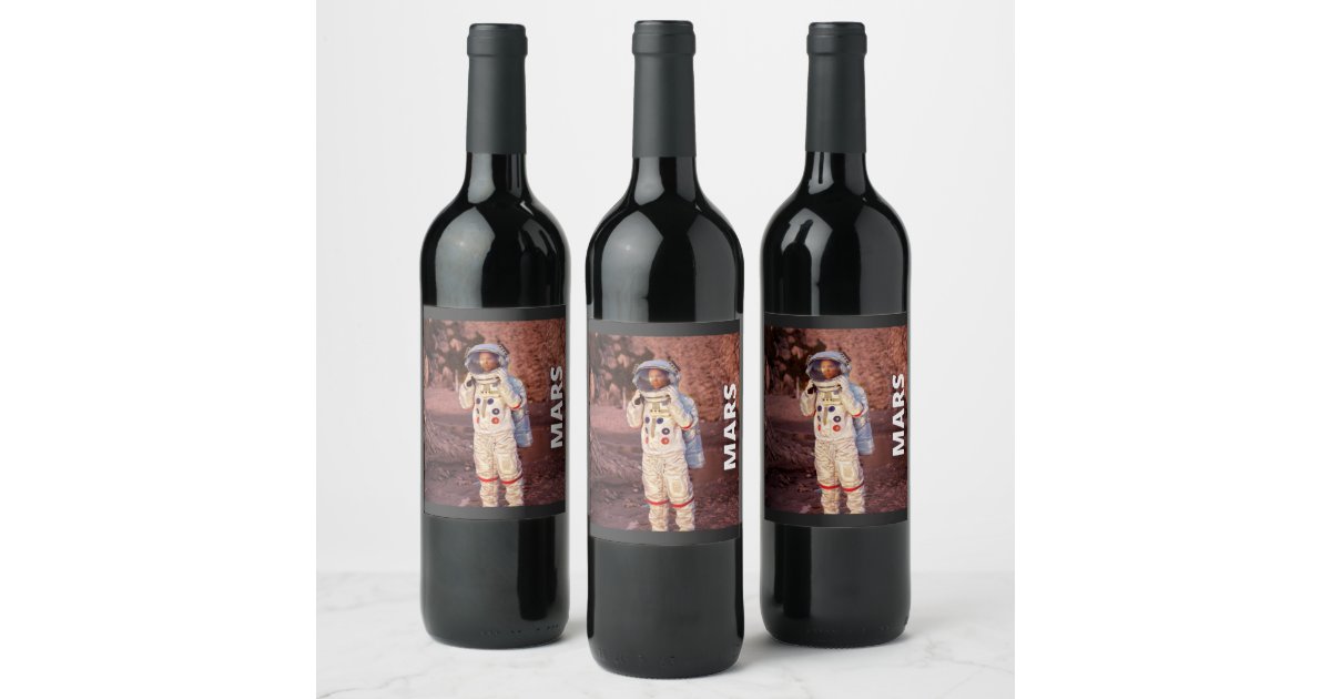Mars Astronaught wine labels | Zazzle