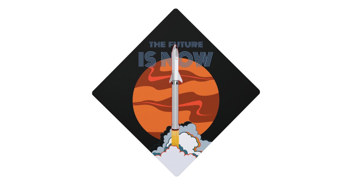 Mars Landing Rocket Graduation Cap Topper | Zazzle