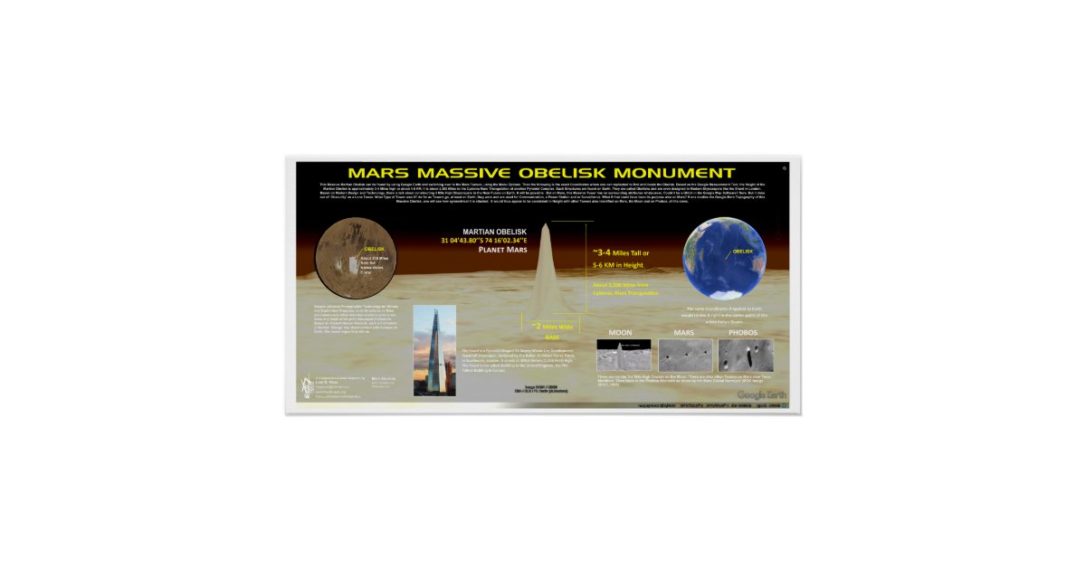 Mars Obelisk Poster | Zazzle