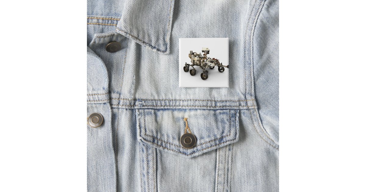 Mars Perseverance Rover On White Background. Button | Zazzle