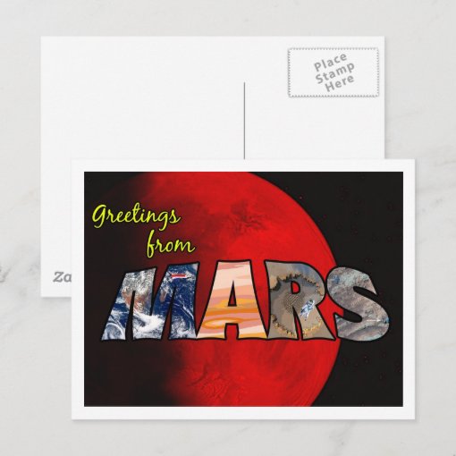 MARS POSTCARD | Zazzle