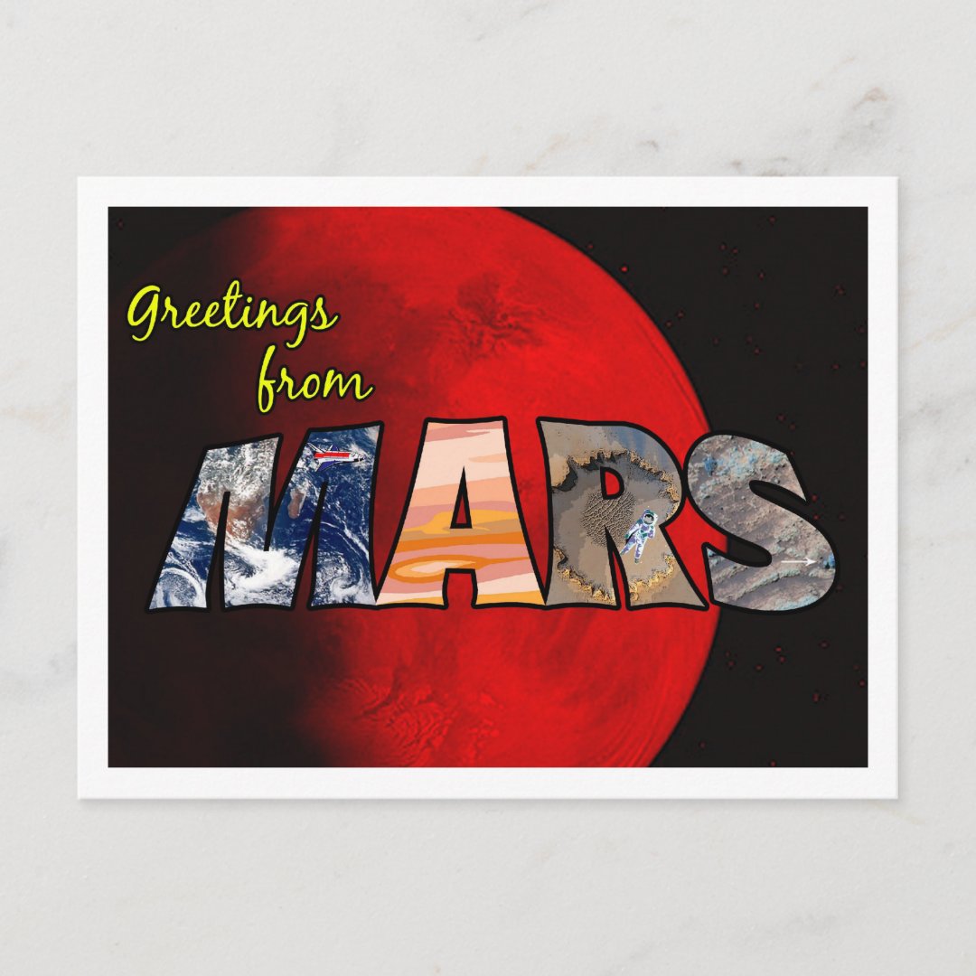 MARS POSTCARD | Zazzle