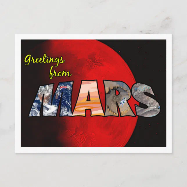 MARS POSTCARD | Zazzle