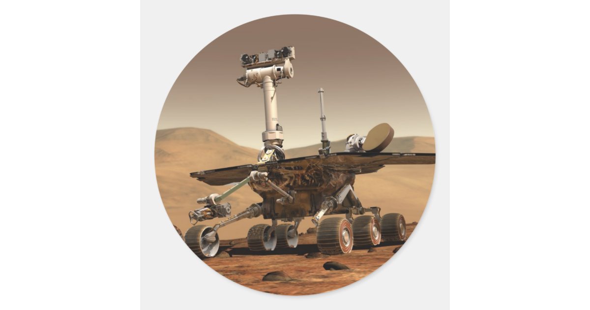 Mars Rover Classic Round Sticker | Zazzle