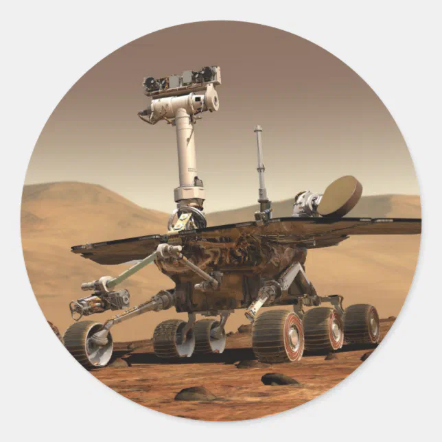 Mars Rover Classic Round Sticker | Zazzle