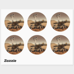 Mars Rover Classic Round Sticker | Zazzle