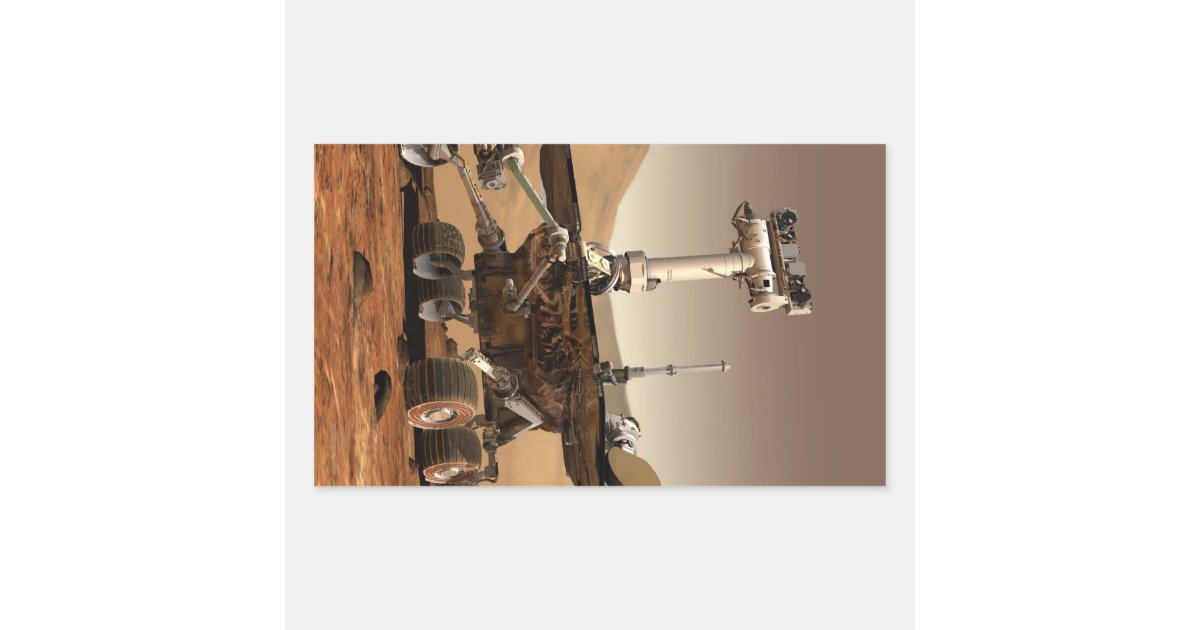 Mars Rover Rectangular Sticker | Zazzle