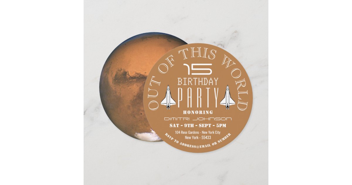 Mars, Space Shuttle Birthday Party Invitation | Zazzle