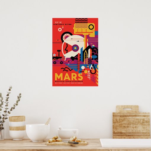 Mars Vintage Space Travel Poster | Zazzle