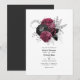 Marsala, Black and Silver Floral Gothic Wedding Invitation | Zazzle