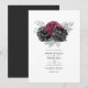 Marsala, Black and Silver Floral Wedding Invitation | Zazzle