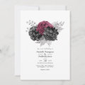 Marsala, Black and Silver Floral Wedding Invitation | Zazzle