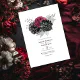 Marsala, Black and Silver Floral Wedding Invitation | Zazzle