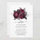 Marsala, Black and Silver Floral Wedding Update Invitation | Zazzle