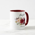 Marsala burgundy Floral bridesmaid Mug | Zazzle