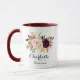 Marsala burgundy Floral bridesmaid Mug | Zazzle