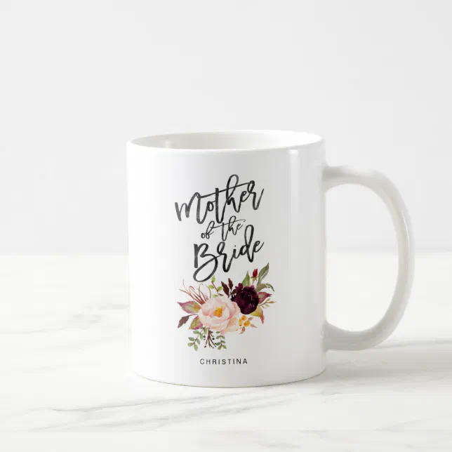 Marsala burgundy Floral mother of the bride Coffee Mug | Zazzle