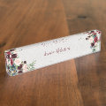 Marsala & Navy Floral Shabby Chic Office Custom Desk Name Plate | Zazzle