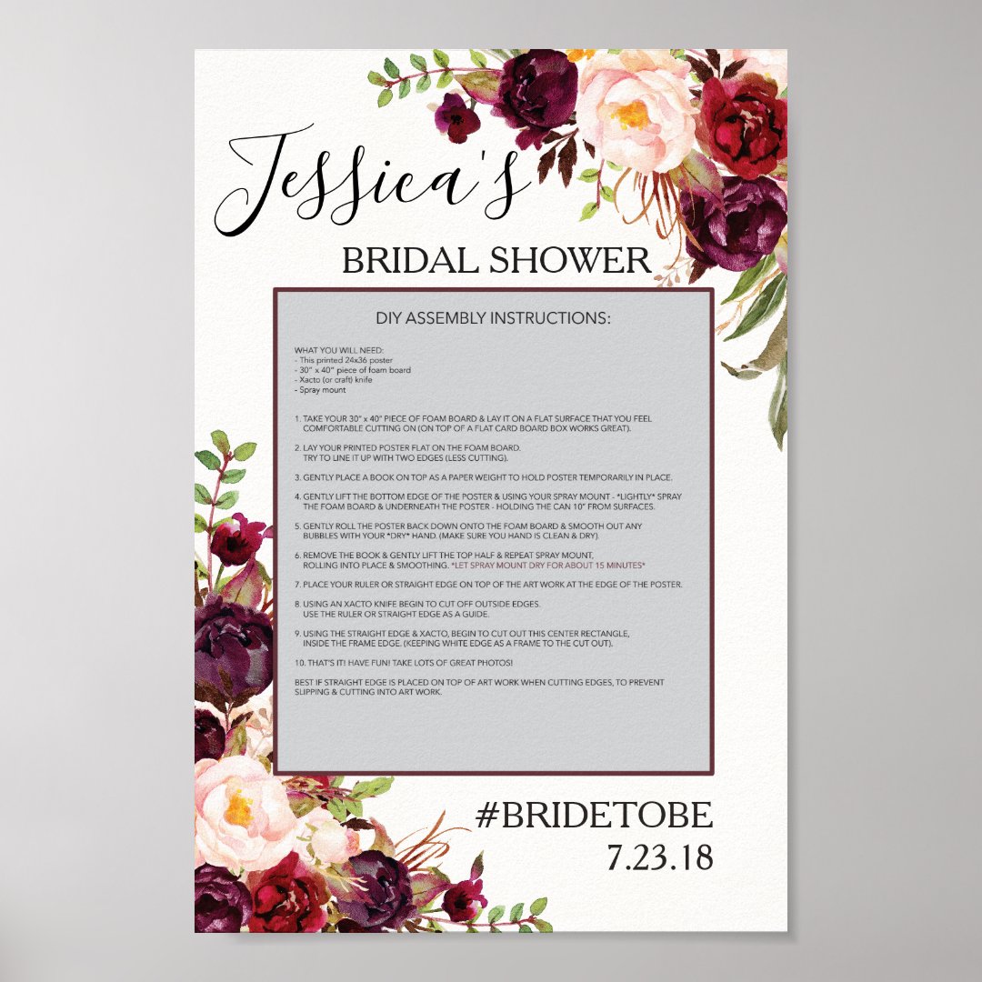 Marsala Photo Prop Poster Frame | Zazzle