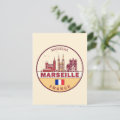 Marseille France City Skyline Emblem Postcard | Zazzle