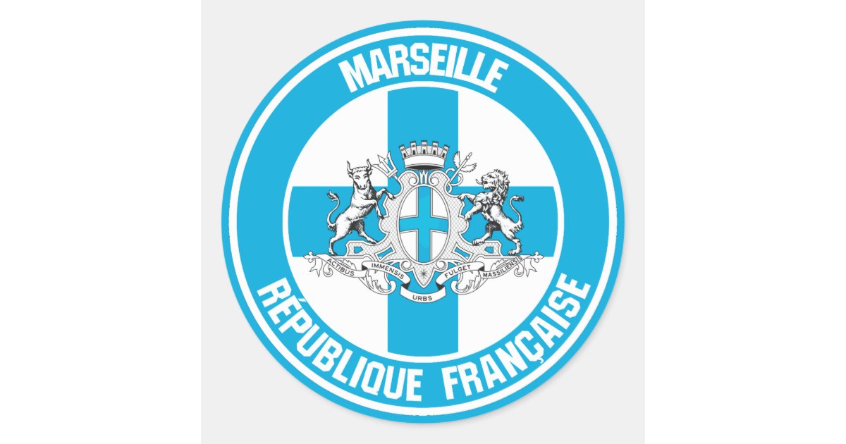 Marseille Round Emblem Classic Round Sticker | Zazzle