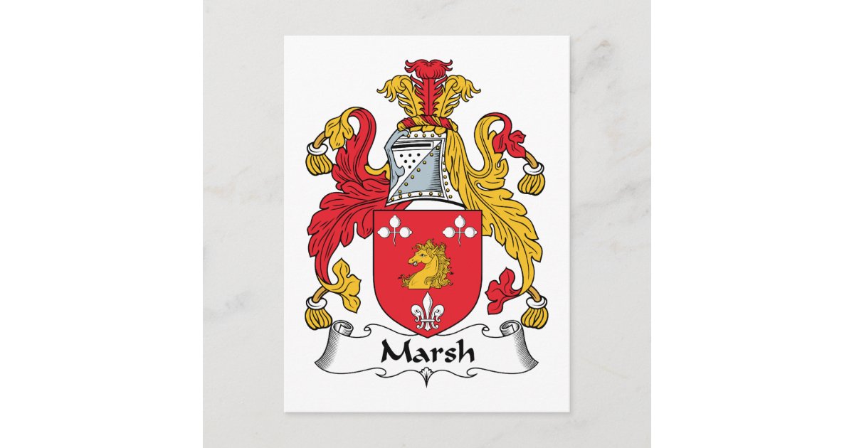 Marsh Family Crest Postcard | Zazzle