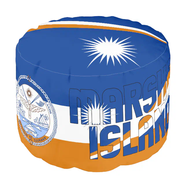 Marshall Islands Flag and Coat of Arms Patriotic Pouf | Zazzle
