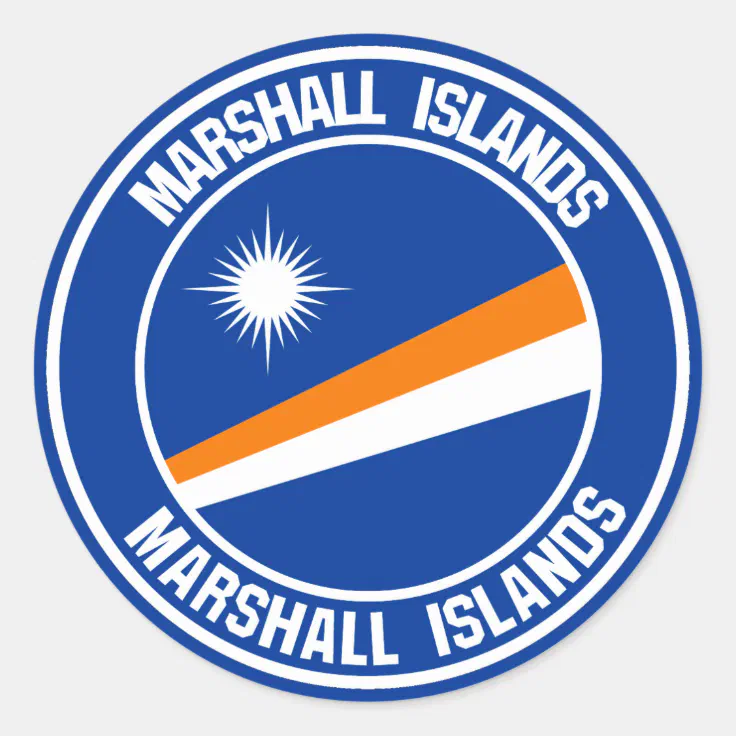 Marshall Islands Round Emblem Classic Round Sticker | Zazzle