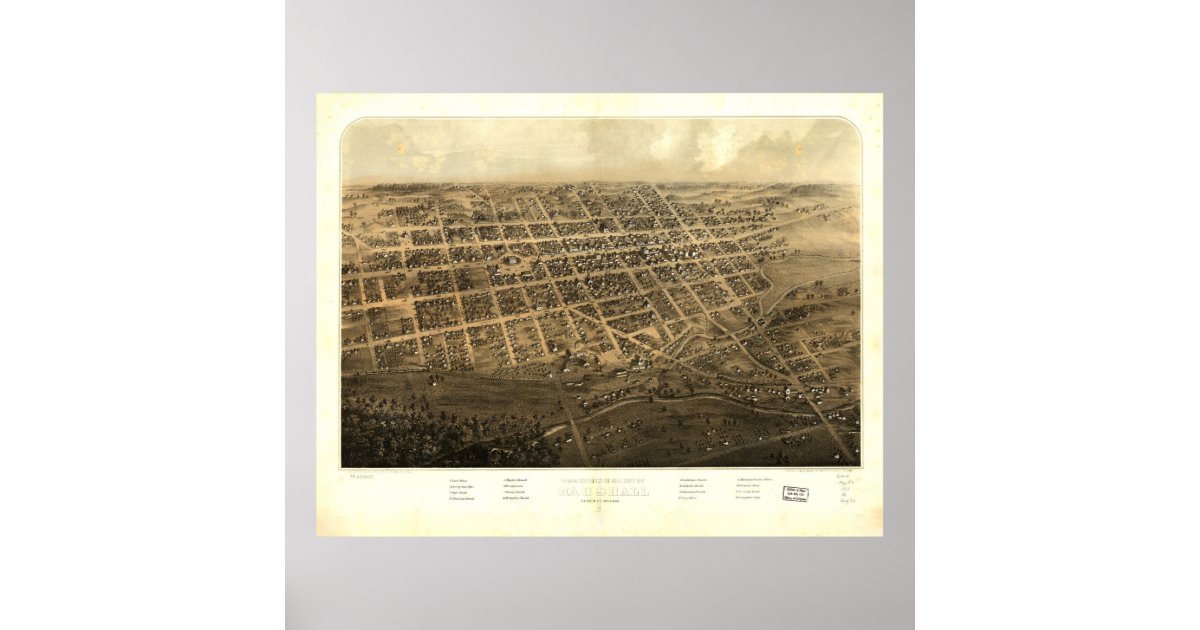 Marshall, Michigan (1868) Poster | Zazzle