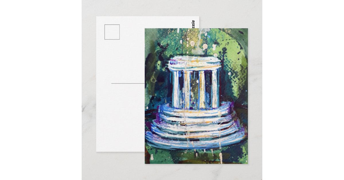 Marshall Michigan Fountain Abstract Art Postcard | Zazzle