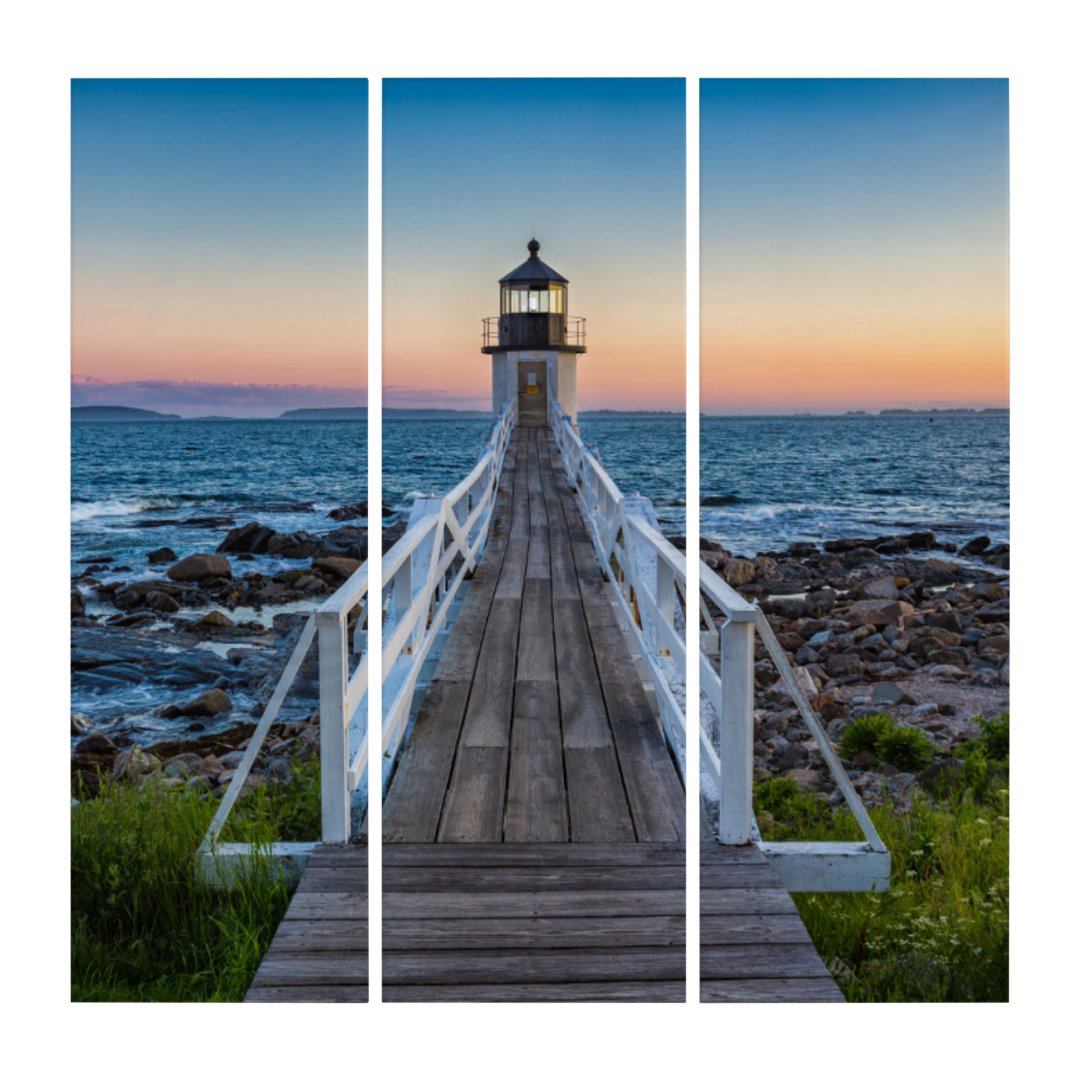 Marshall Point Lighthouse at Sunset Triptych | Zazzle