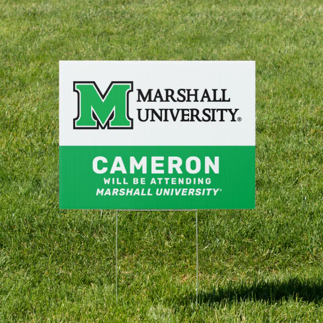 Marshall University Wordmark Green | Graduation Si Sign | Zazzle
