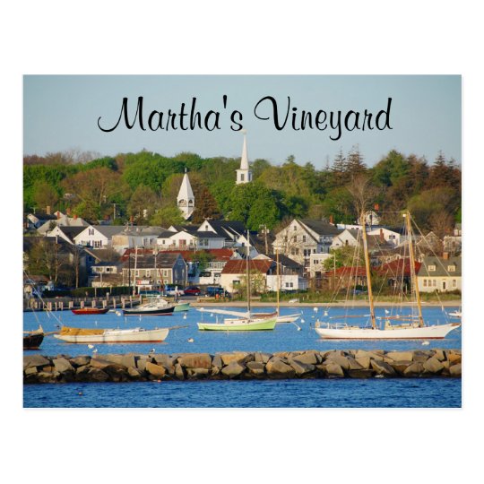 Martha's Vineyard Harbor Cape Cod Mass Post Card | Zazzle.com