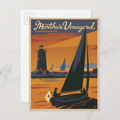 Martha's Vineyard, MA - Sailboat Postcard | Zazzle