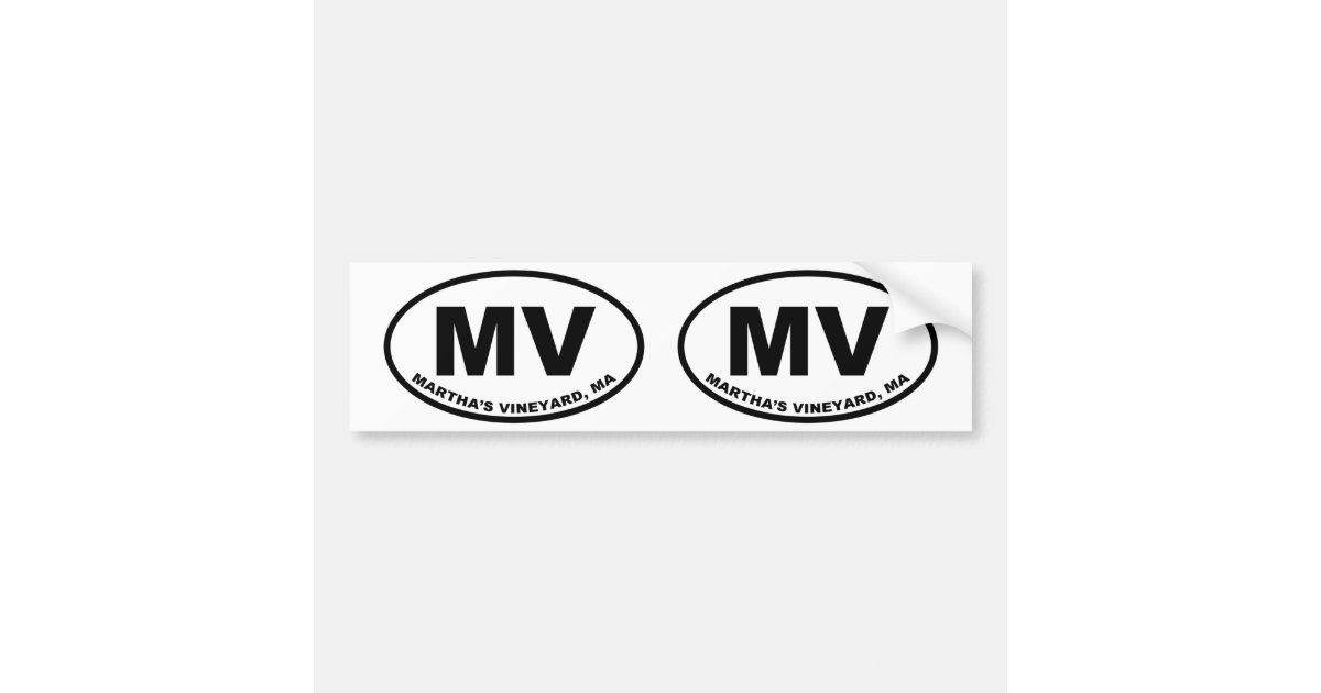 Martha's Vineyard MV Bumper Sticker | Zazzle