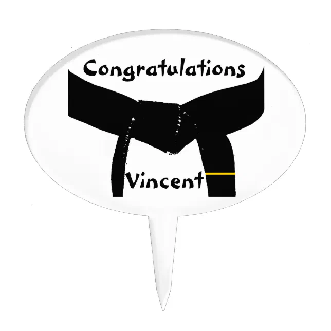 Martial Arts 1st Degree Black Belt Congratulations Cake Topper | Zazzle