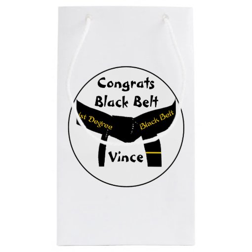 Martial Arts 1st Degree Black Belt Congratulations Small Gift Bag | Zazzle