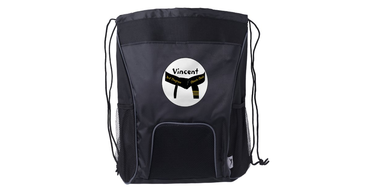 Martial Arts 3rd Degree Black Belt Drawstring Backpack | Zazzle