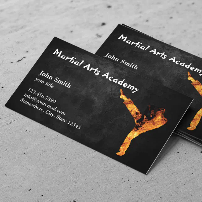 Martial Arts Academy Professional Karate Business Card | Zazzle