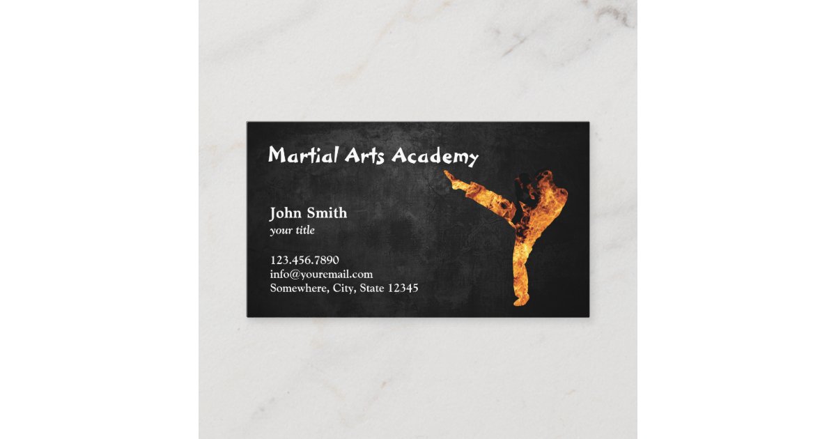 Martial Arts Academy Professional Karate Business Card | Zazzle