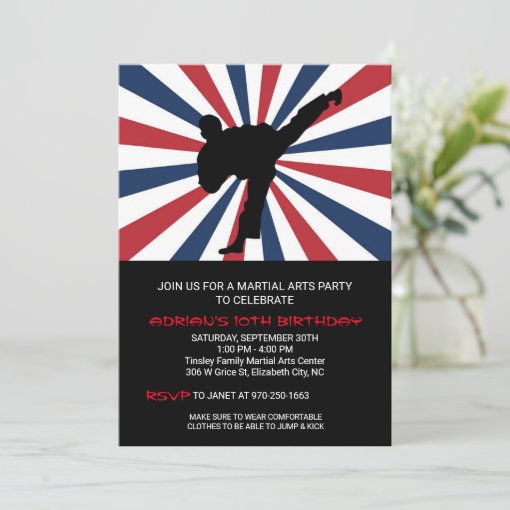 Martial Arts Birthday Party Invitations | Zazzle