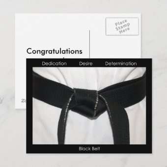 Martial Arts Black Belt Congratulations Postcard | Zazzle