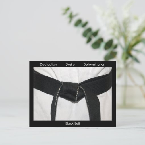 Martial Arts Black Belt Congratulations Postcard | Zazzle