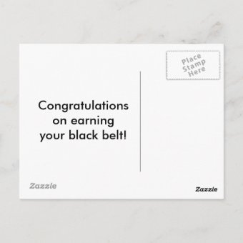 Martial Arts Black Belt Congratulations Postcard | Zazzle