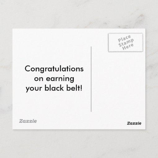 Martial Arts Black Belt Congratulations Postcard | Zazzle
