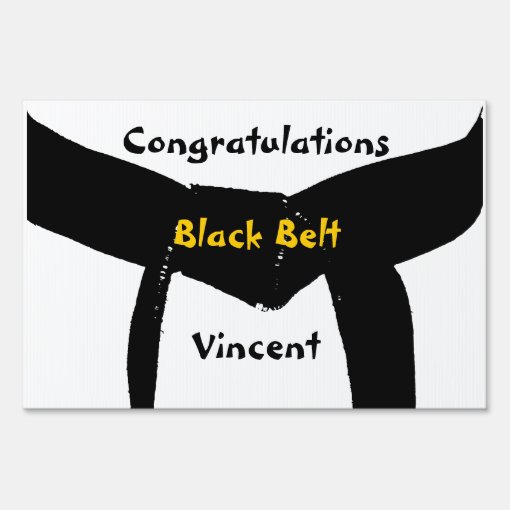 Martial Arts Black Belt Congratulations Yard Sign | Zazzle