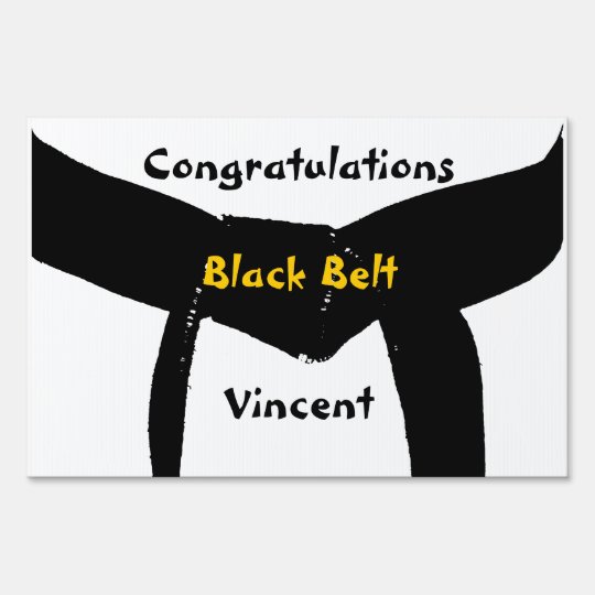 Martial Arts Black Belt Congratulations Yard Sign | Zazzle.com