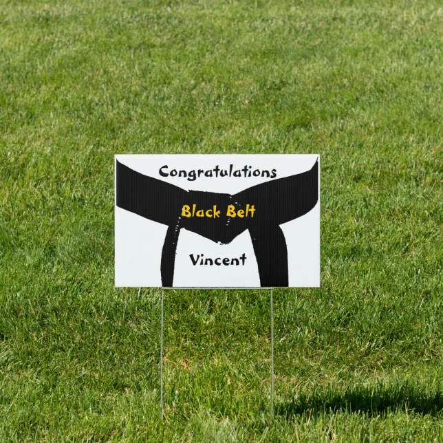Martial Arts Black Belt Congratulations Yard Sign | Zazzle